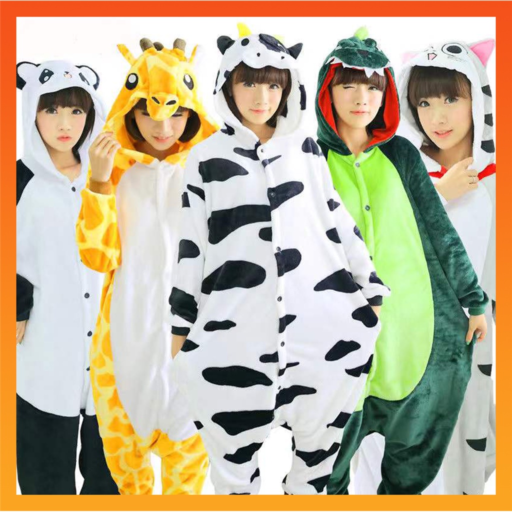 Kigurumi Cow Dinosaur Stitch Pikachu Tororo Panda Anime Cosplay ...