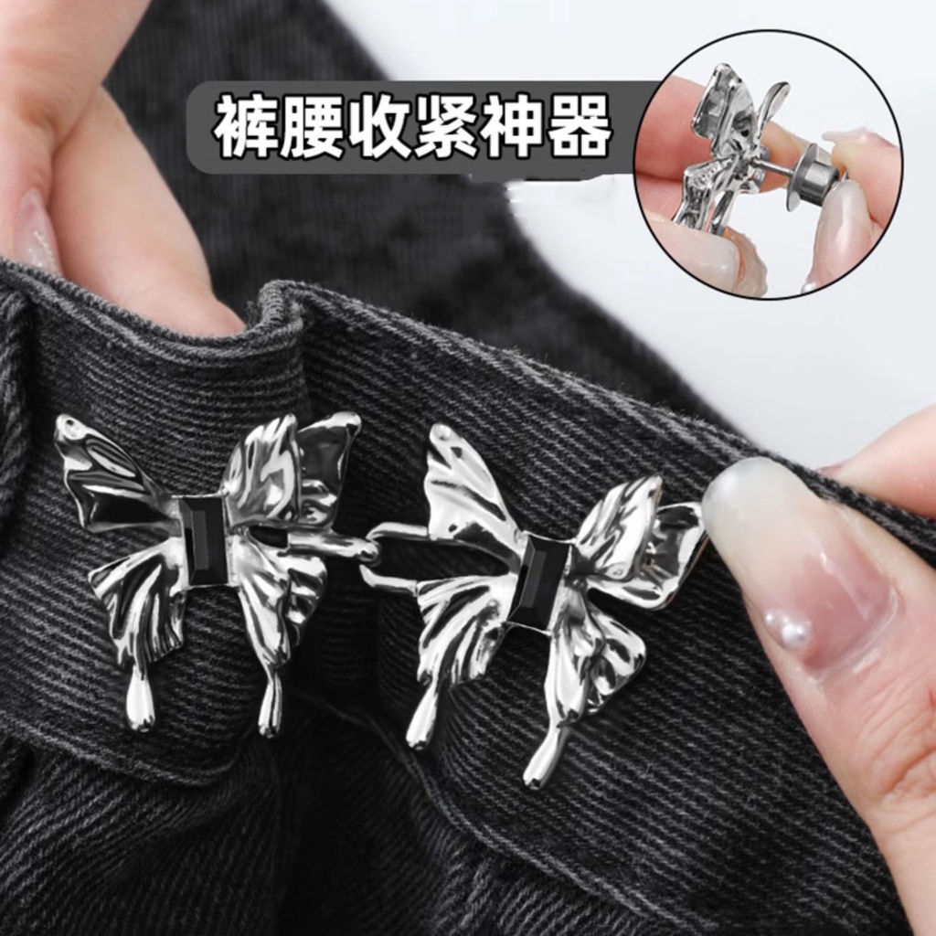 Korean Style Metal Brooch Pin Buckle Bear Flower Butterfly Shrink Waist ...