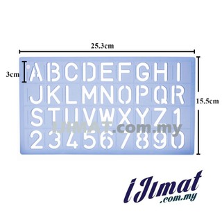 ABC Template Stencil Plate (1cm / 2cm/ 3cm) / Alphabet Stencil Ruler ...