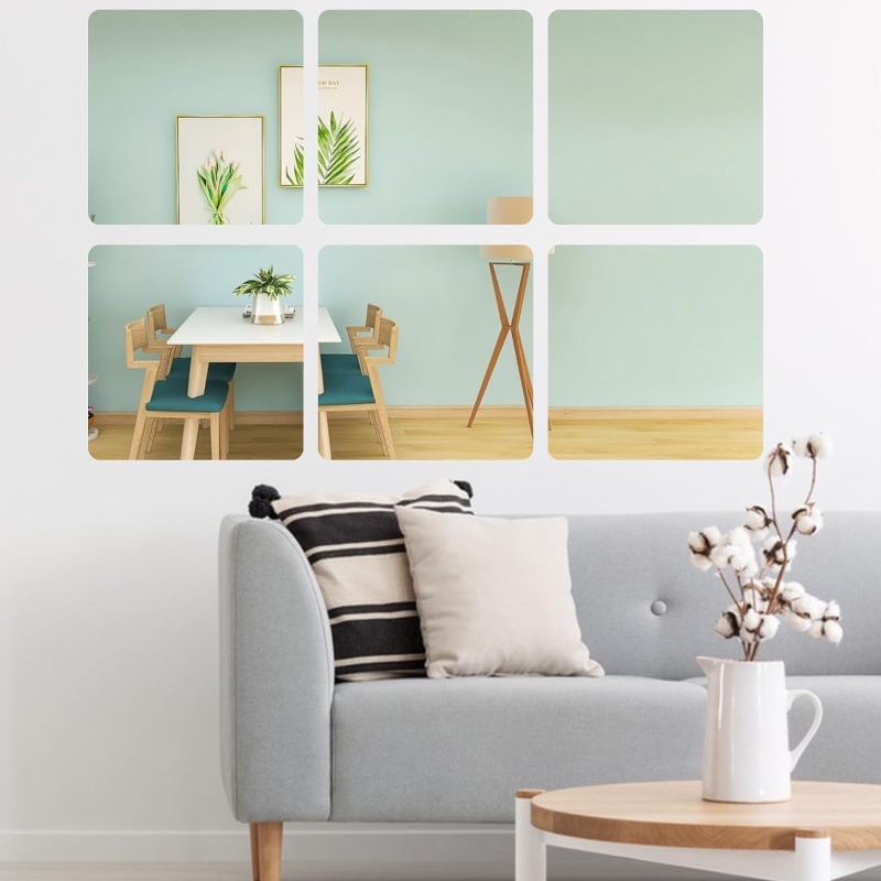 2/4/6Pcs Acrylic Flexible Mirror Sheets / Self Adhesive Mirror Tiles ...