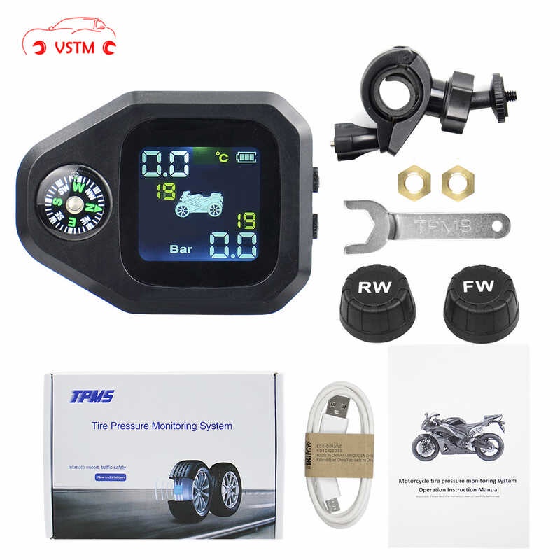 Original Wireless Motorcycle TPMS Tire Pressure Monitoring System Motor ...