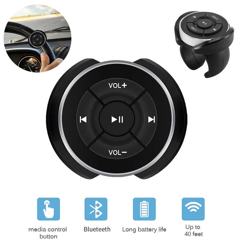 Mga Wireless Bluetooth Media Button Car Steering Wheel MP3 Music Play ...