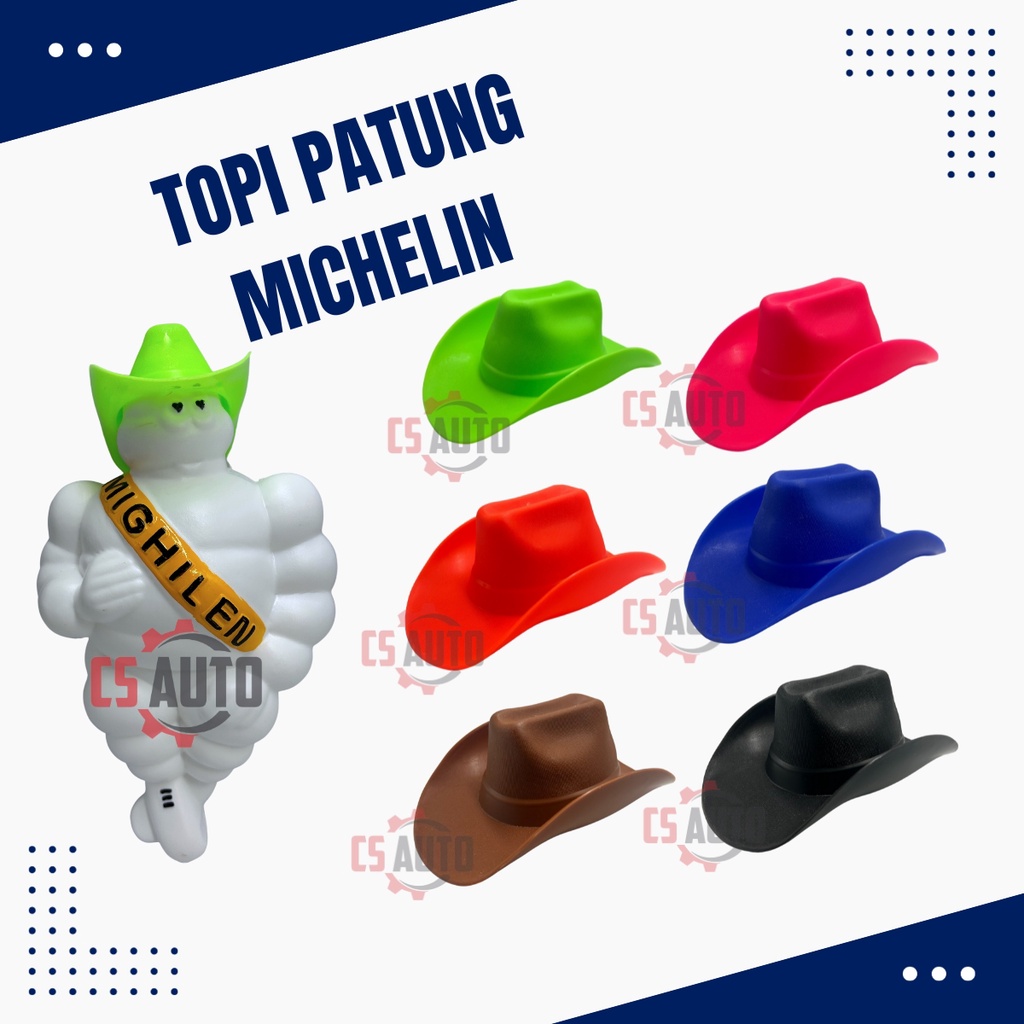Michelin Statue Cowboy Hat Cap 6" 8" 10" 14" 17" Mascot Michelin Roof ...