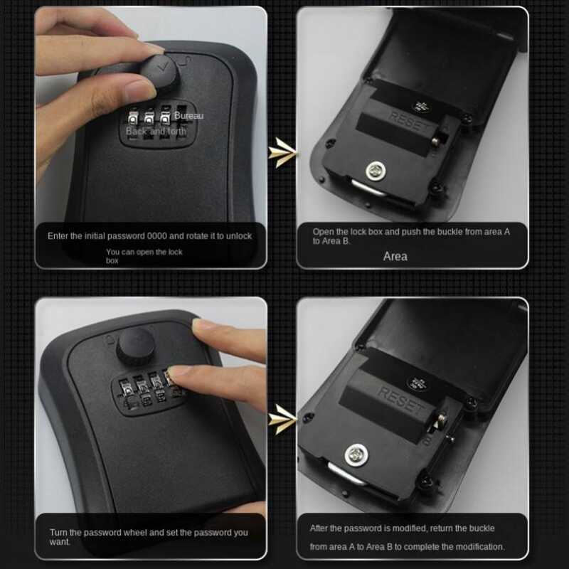 Wall Mounted Lock Key Safe Key Storage Lock Box Internal And Outdoor ...