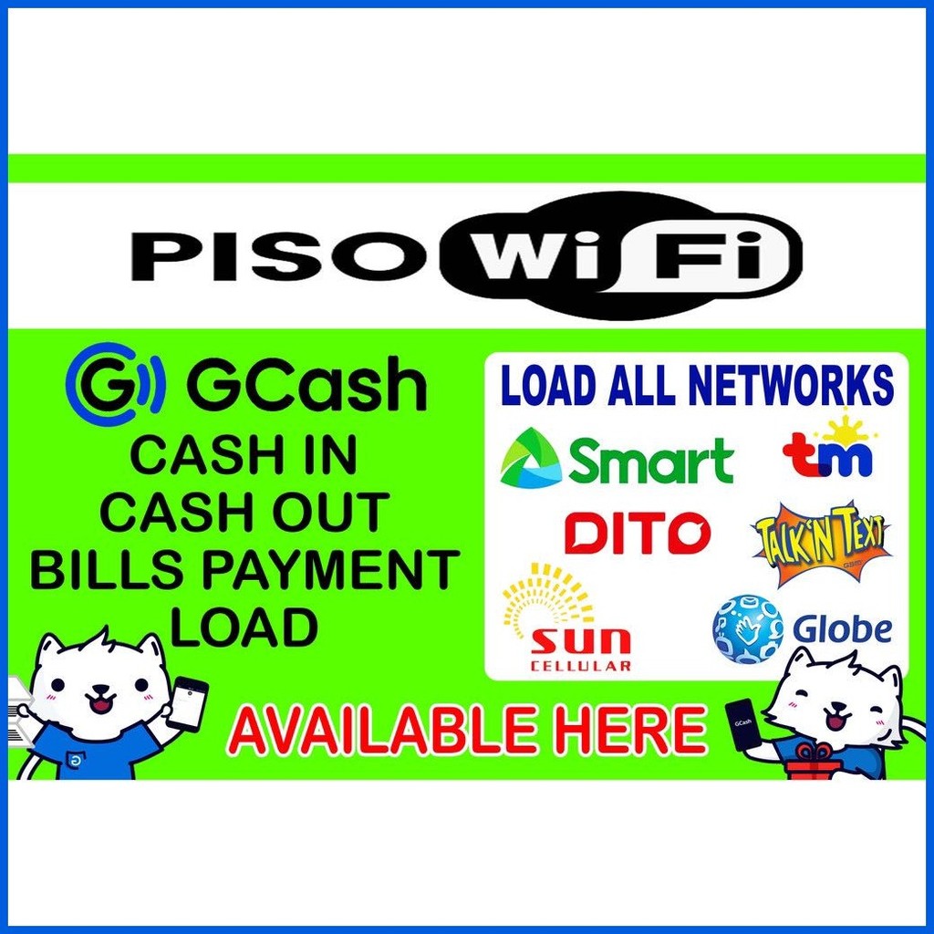 ⊕ PISO WIFI/LOAD AVAILABLE HERE - Laminated/PVC Signage - A4 Size high ...