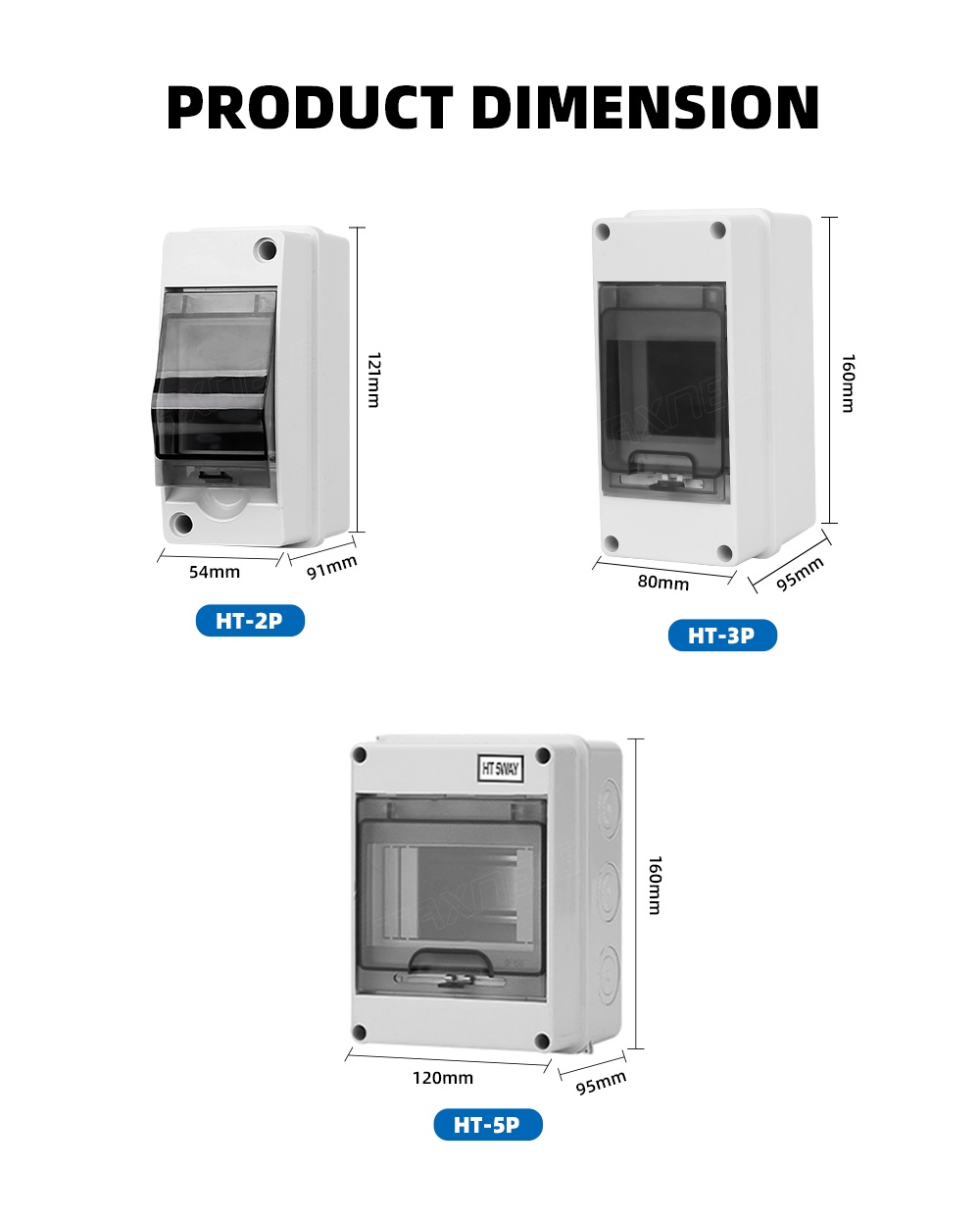 IP65 Waterproof Electrical Distribution Box 2 3 5 Ways MCB Switch PC ...