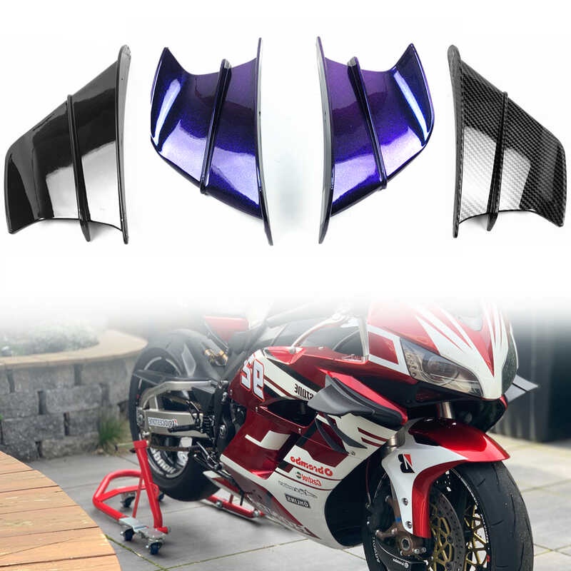 Motorcycle Winglet Aerodynamic Wing Kit Carbon Fiber Spoiler Universal ...
