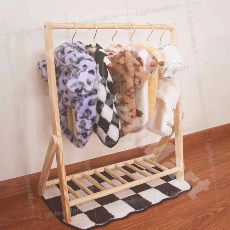 Pet Cat Dog Wooden Wardrobe Clothes Rack Hanger Storage Accessories ...