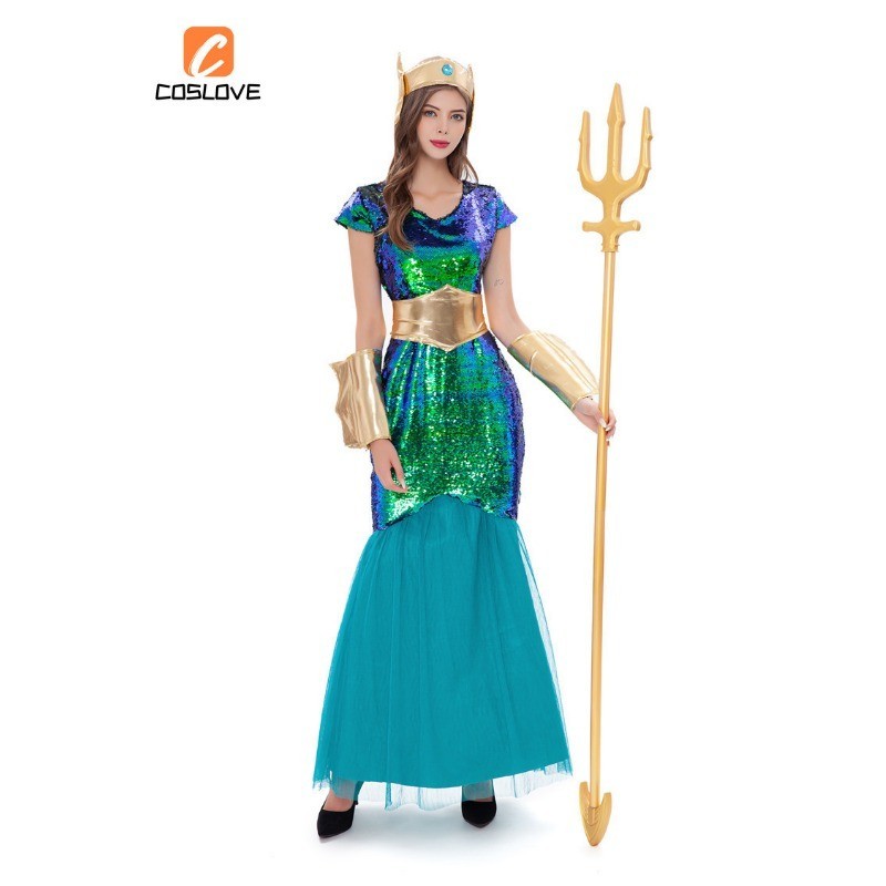 Classic Poseidon The Sea God Cosplay Full Set Costume Suit for Adult ...
