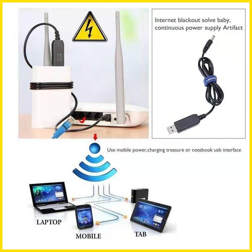 ♒ ☾ 5V to 12V 1A 2A-3A WIFI Router to Powerbank USB Cable Step Up ...