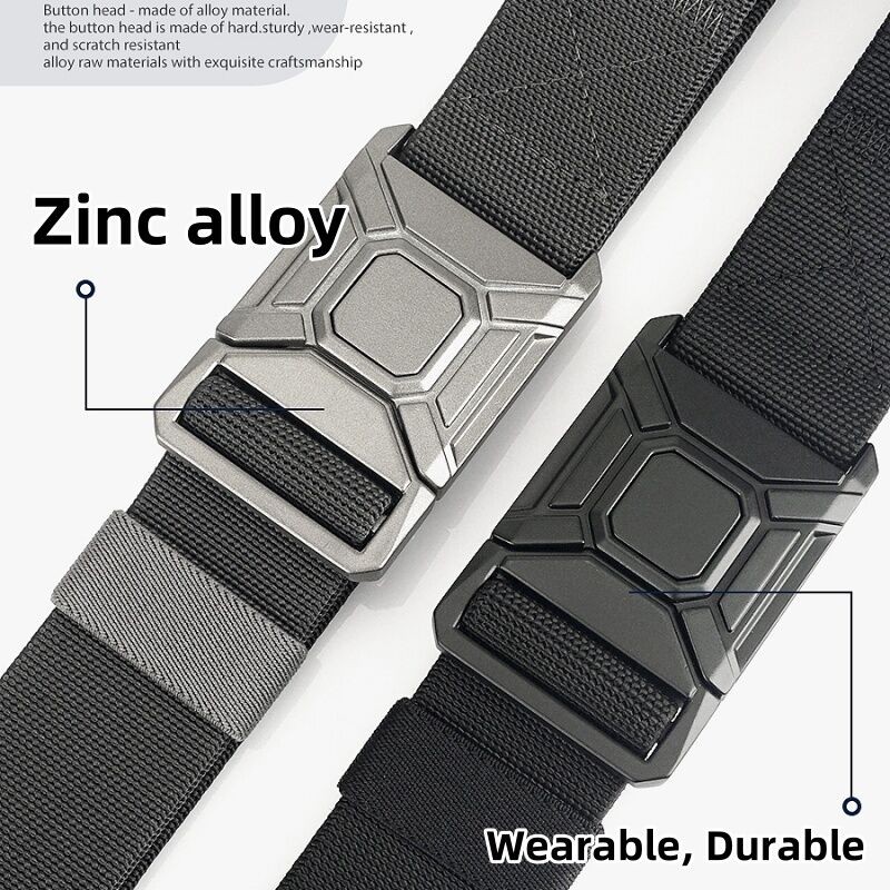 New Original Quick Release Men Belts 125cm Elastic Tactical Belt Metal ...