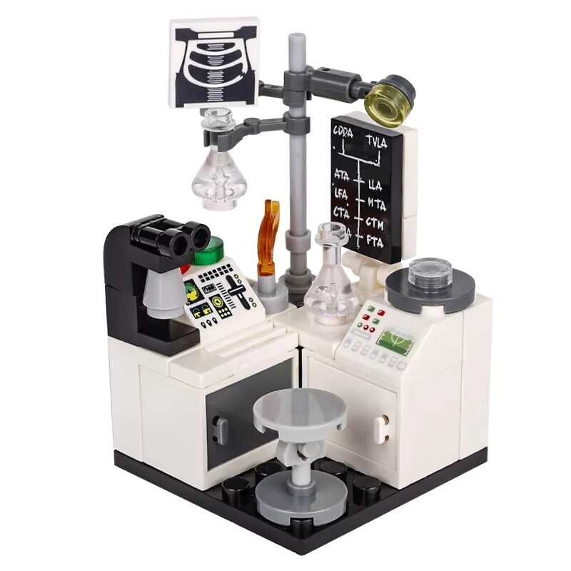 City MOC Laboratory Lab Building Blocks Kit Hook Beaker Microscope ...