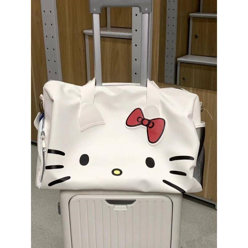 Ready stock Cartoon cut big bag one shoulder bow Hello Kitty portable ...