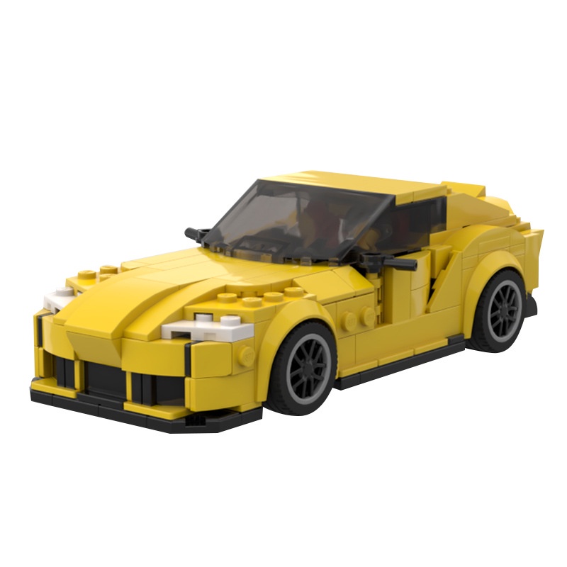MOC Toyota GR Supra Speed Champions Yellow Cars Building Blocks Toys ...