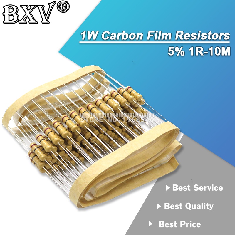 20PCS 1W Carbon Film Resistors 5% 680R-43K 1K 10K 4K7 15K 20K 22K 36K 43K DNIGEF | Shopee ...