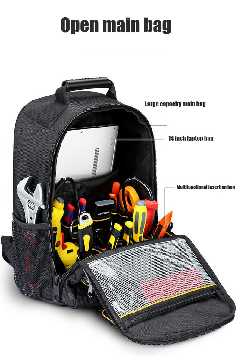 Winhunt Double Shoulder Backpack Tools Specialized Tool Bag Electrician ...