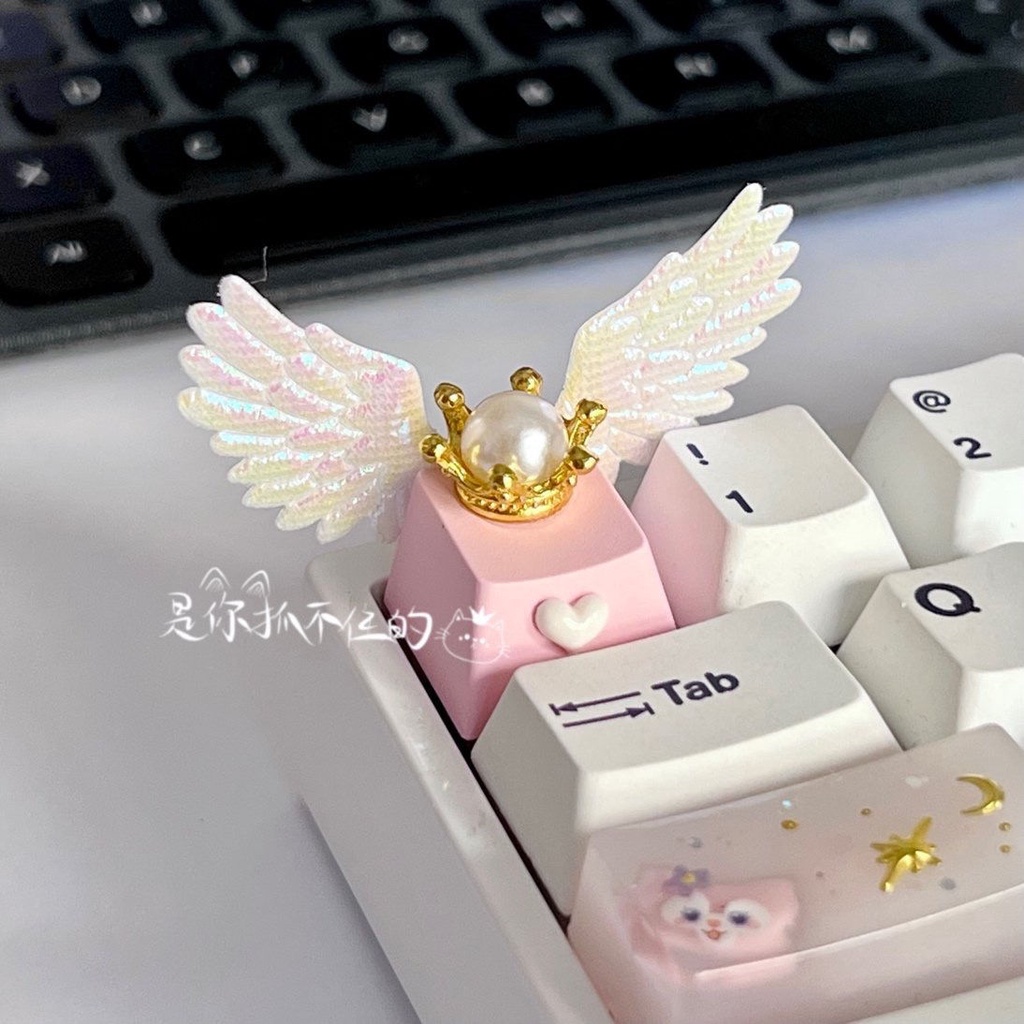 Angel Winged Keycap Beautiful Girl Cross Axis Mechanical Keyboard OEM ...