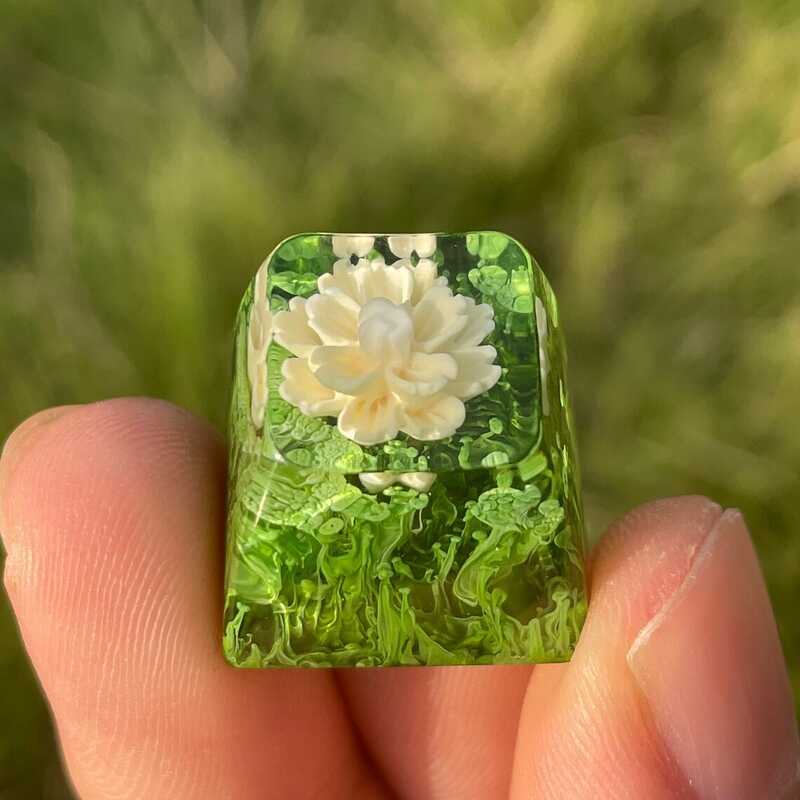 Nature Handmade Flower Keycaps Artisan Resin 2 Keyboard Diy For Gamer ...