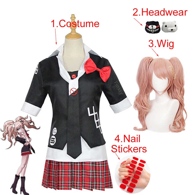 WD Anime Danganronpa Cosplay Costume Enoshima Junko Uniform Cafe Work ...
