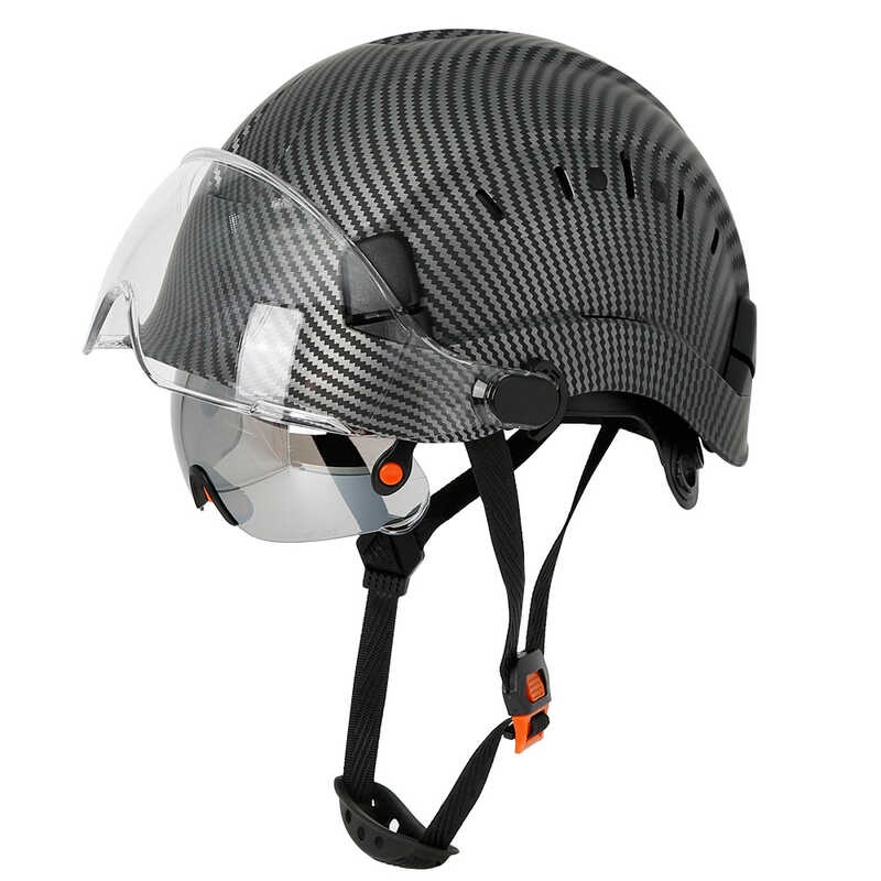 CE Safety Helmet With Visor Built In Goggle For Engineer ABS ...