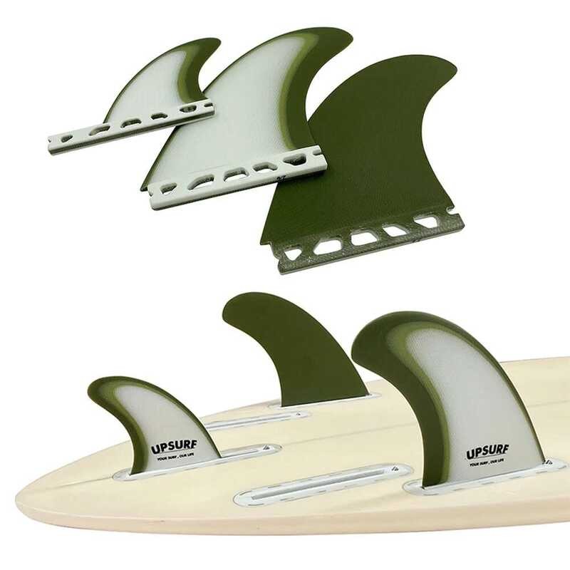 Tt UPSURF T1 Size Surfboard Fins Single Tab Fiberglass Army Green New ...
