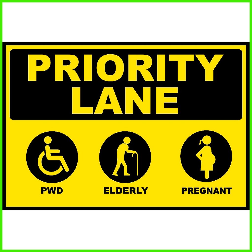 SIGN PRIORITY LANE SIGNAGE PVC TYPE OR PLASTIC LAMINATED WATERPROOF AND ...