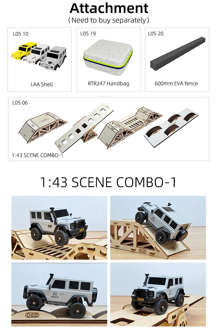 LDARC X43 RTR Crawler RC Car 1/43 Simulation Full Time 4WD Remote ...