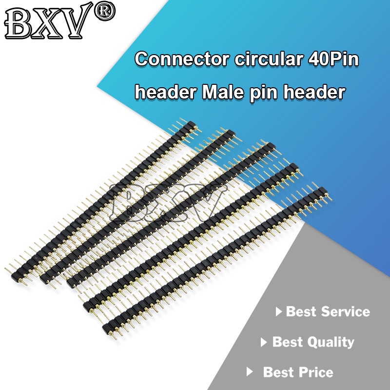 New Ibuw Connector Round 40P Header Strip Male Header Single Row 40 Pin ...