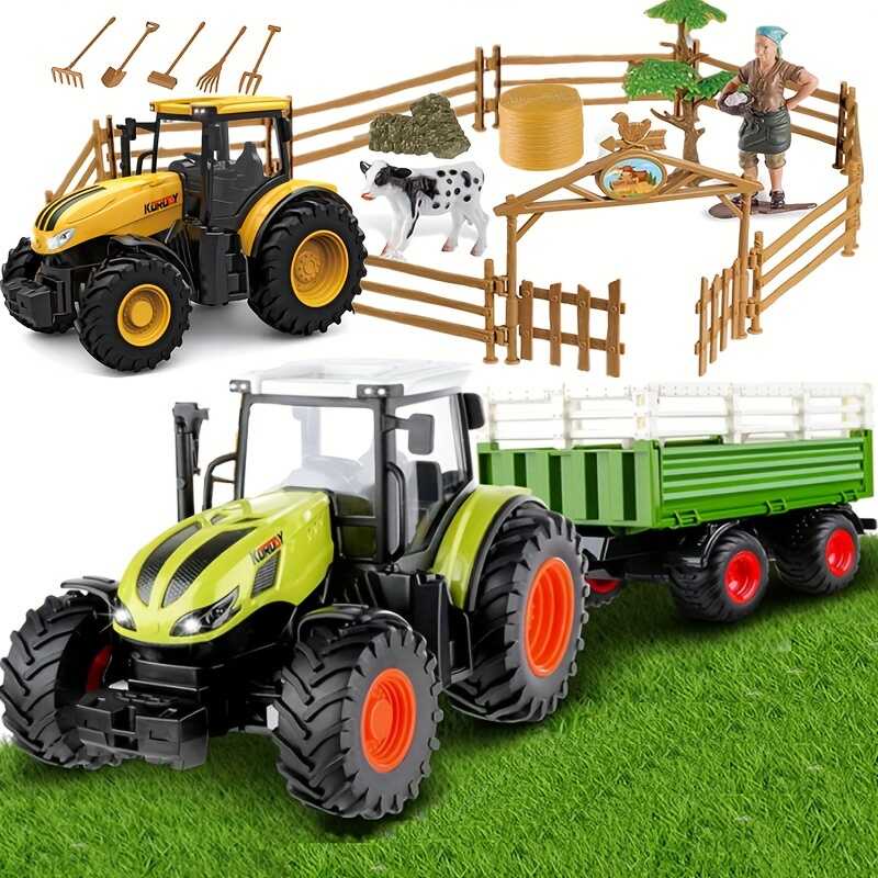 1: 24 Friction Powered Tractor With Lights And Sounds, Farm Toys ...