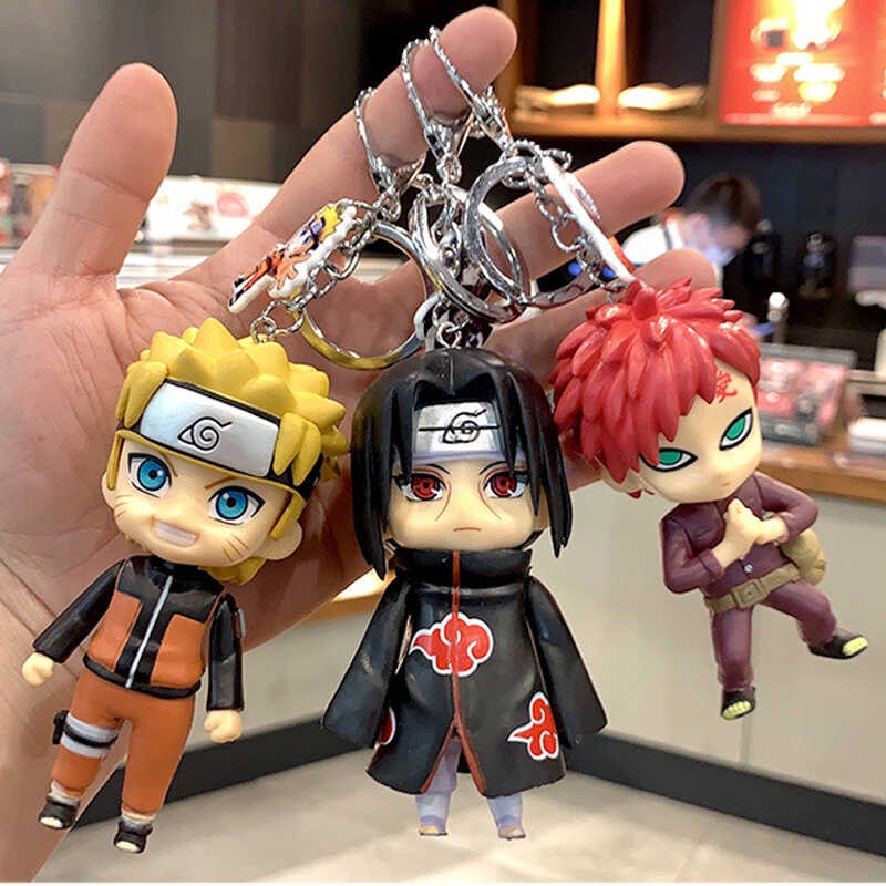 Anime Naruto Cartoon Naruto Figure Model Games Keyring Sasuke Hinata ...