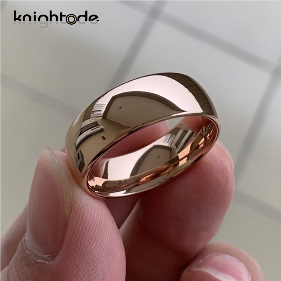 Classic Rose Gold Alloy Wedding Ring for Men and Women, Hard Alloy ...