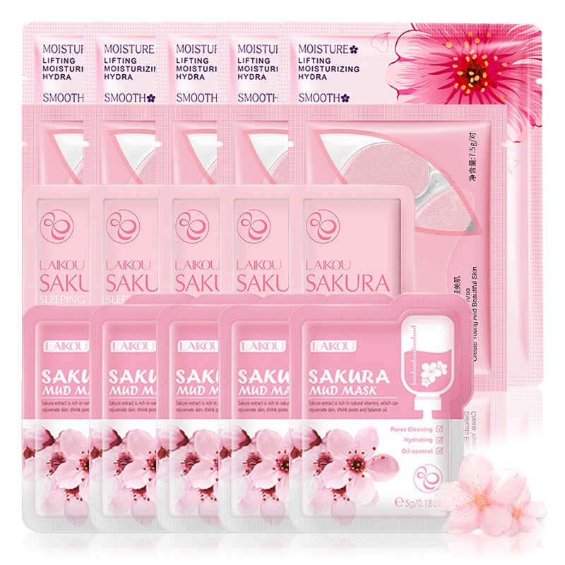 Sakura Mud Facial Mask Sleeping Mask Eye Mask Shrink Pores Paglilinis ...
