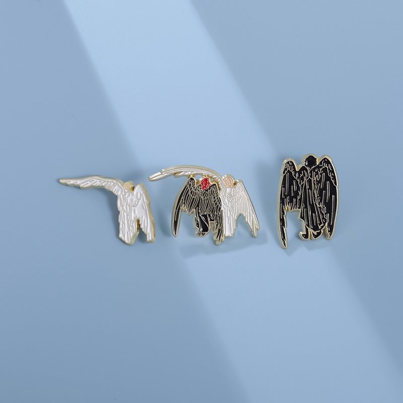 Angels and Demons Brooch TV Good Omens Metal Badge Fallen Angel Satan ...