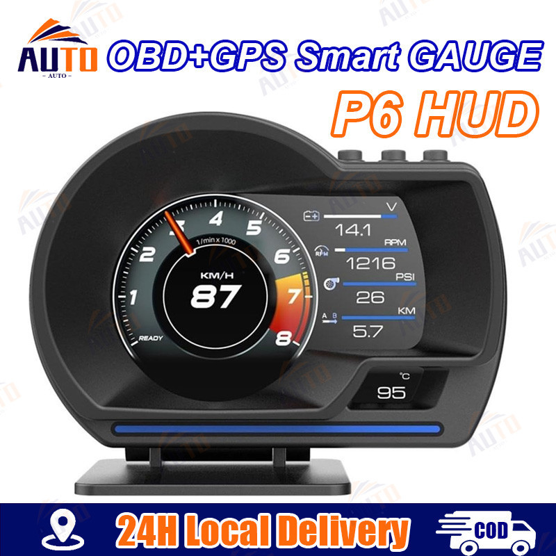 【COD & Local Delivery】P6 OBD+GPS Dual System Head Up Display Car HUD ...
