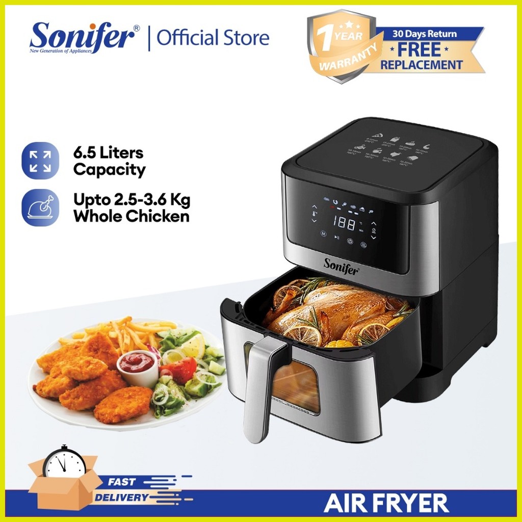 ☪ Sonifer 6.5L Electric Air Fryer Oven Cooker with Temperature Control ...