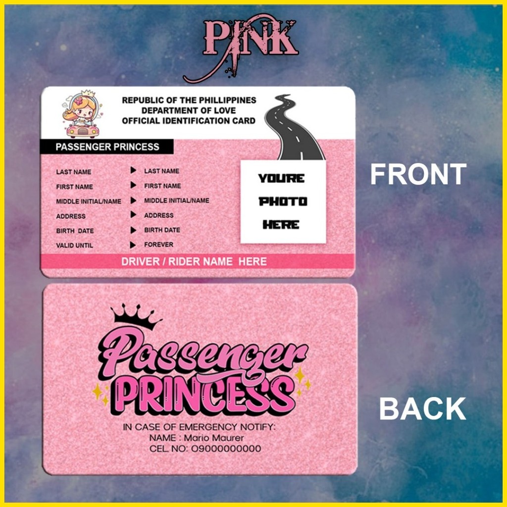 § PASSENGER PRINCESS | OBR PRINCESS PVC ID CARD | BACK TO BACK ID CARD ...