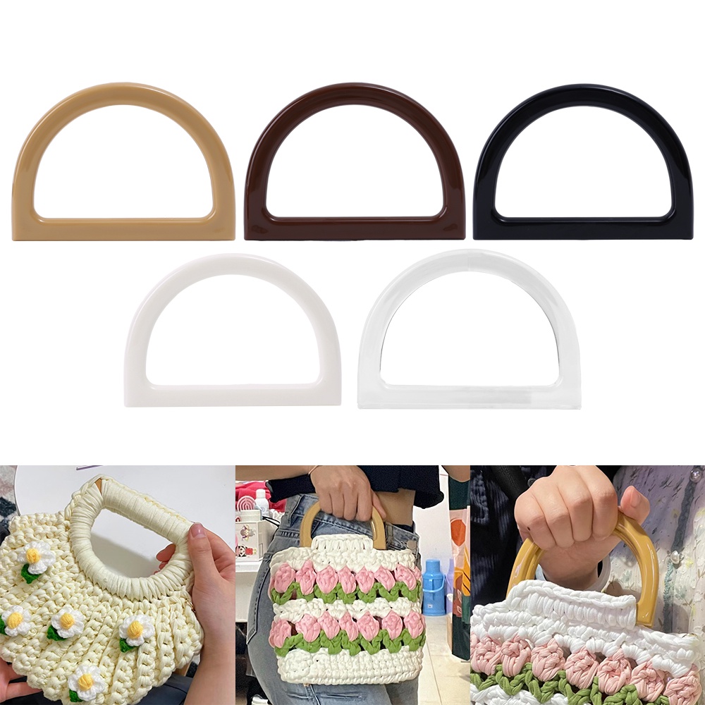 Decorative Knitted Bag Purse DIY Crocheted Handbag Handles Handcraft ...