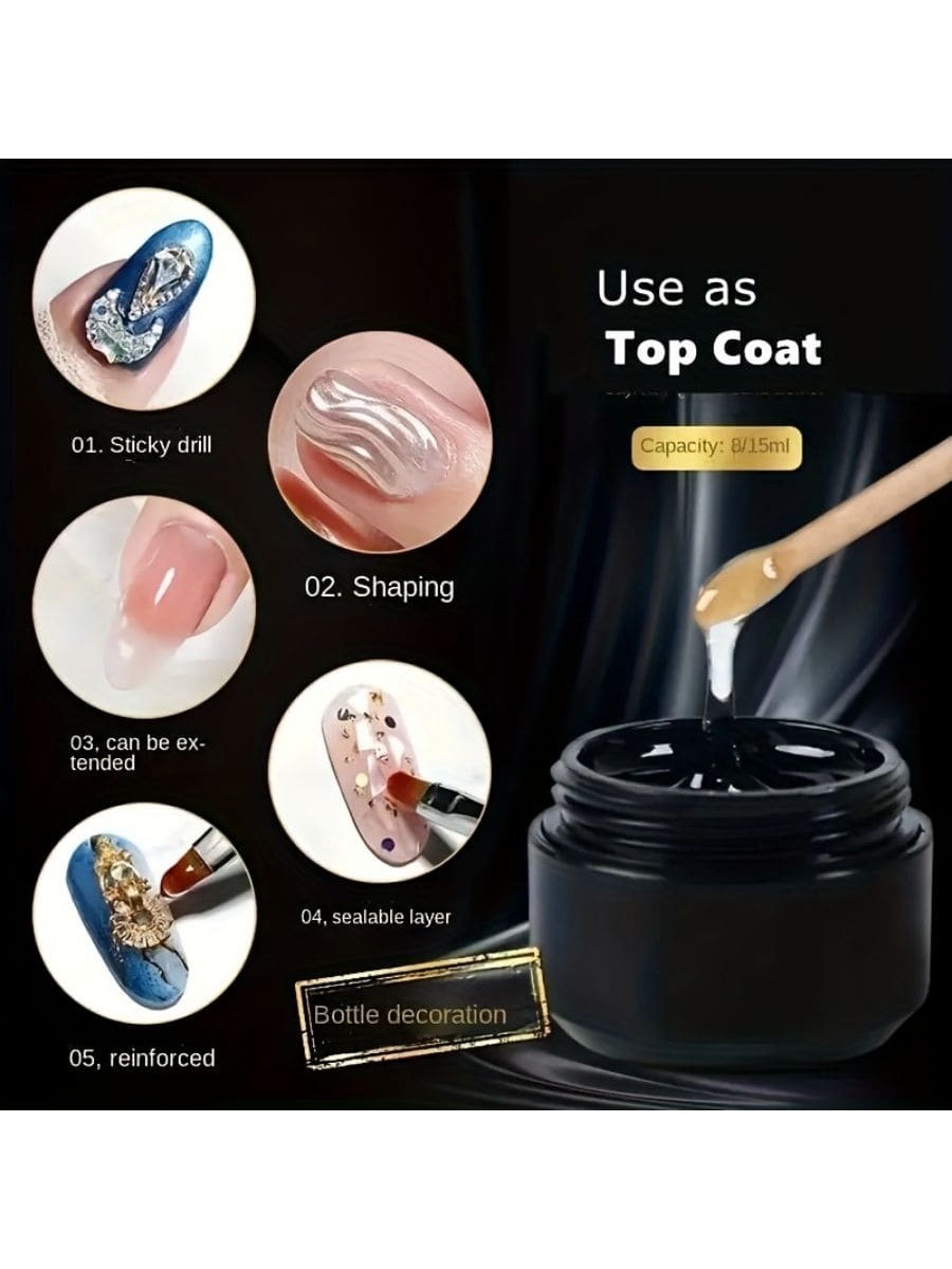 Strong No-Wipe Gel Nail Adhesive for Rhinestone Resin Jewelry Acrylic ...