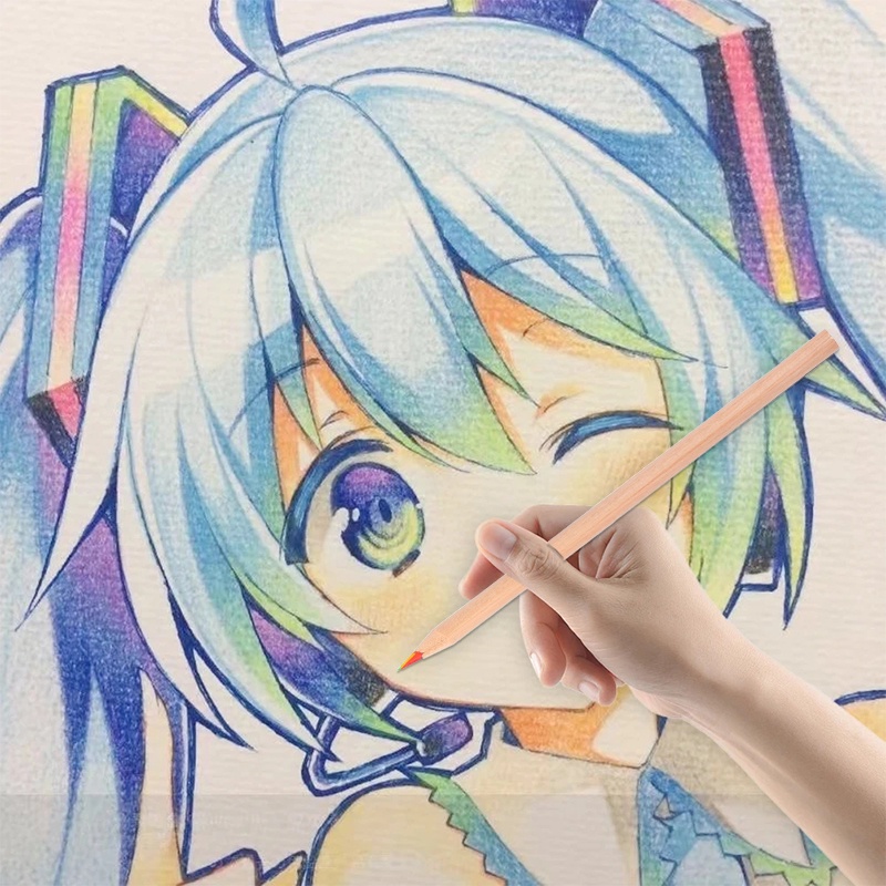 7 Colors Wooden Rainbow Core Colored Pencils Student School Graffiti ...