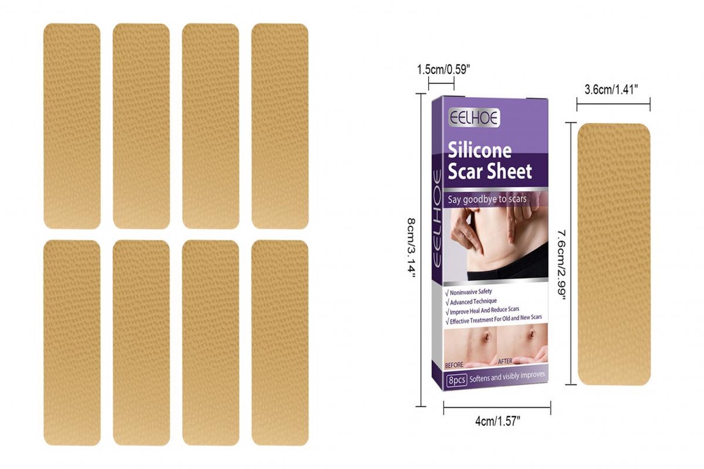 BUYMEZ 8Pcs/Box 22g Scar Repair Patch Waterproof Effective Flexible ...