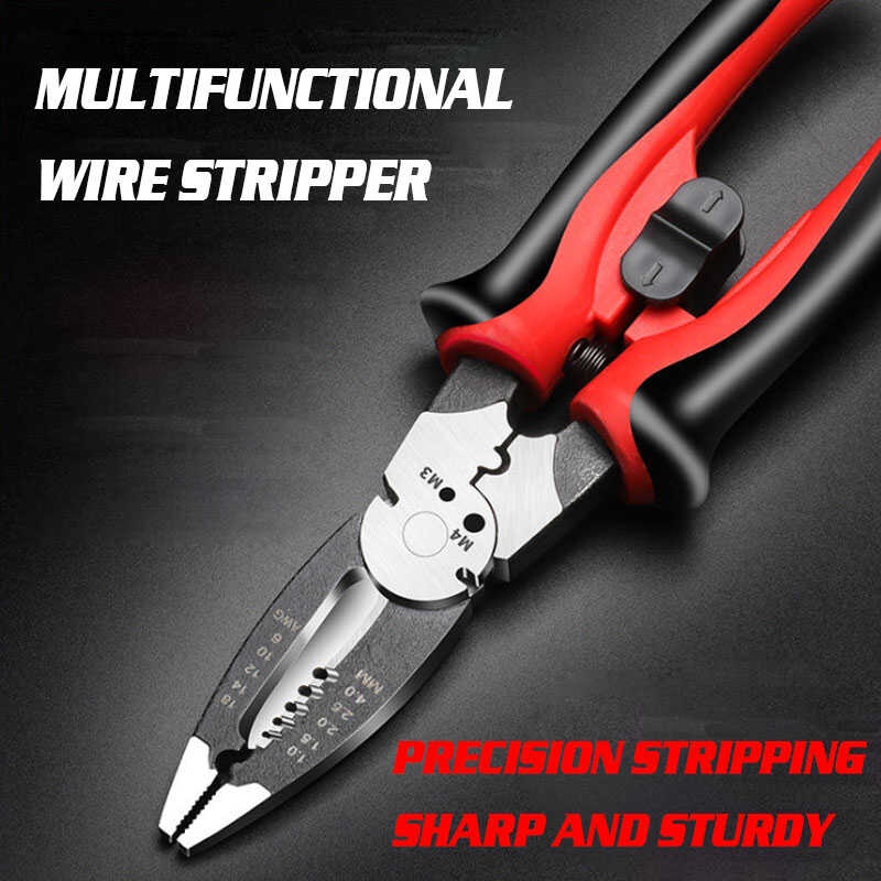 Multifunctional wire stripper cable cutter 8 inches electrical pliers ...
