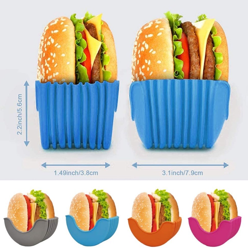 Ready Stock Burger Holders Reusable Anti-dirty Hands Silica Gel ...