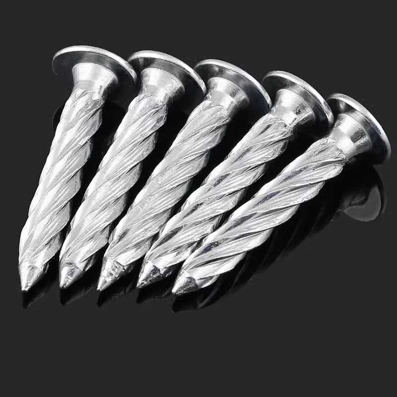 Self tapping steel nail, pressure burst threaded nail, galvanized round ...