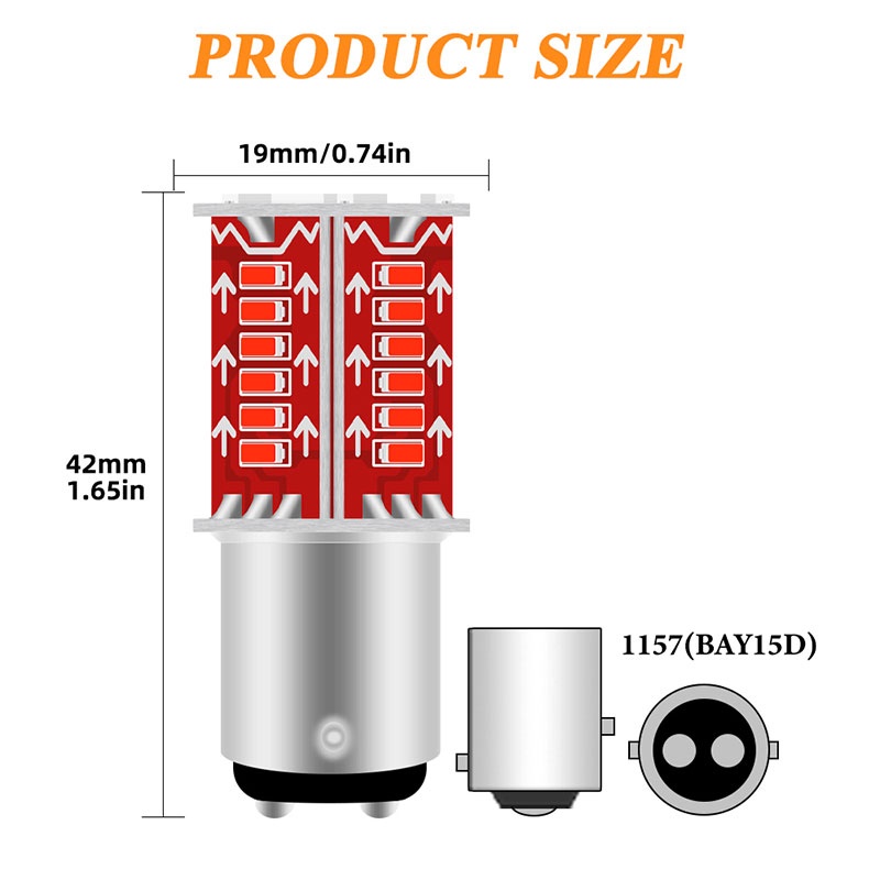 1pcs Motorcycle Tail Light Flash 1157 LED Strobe Signal Blinker Stop ...