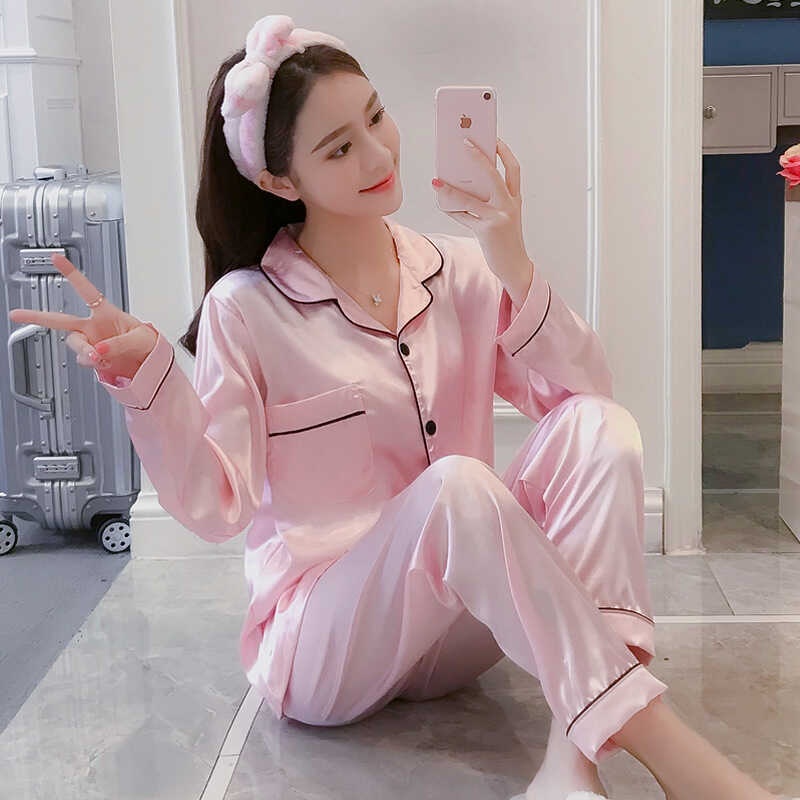 2023 Satin Silk Pamas Para Sa Kababaihan Summer Pyjamas Home Damit ...