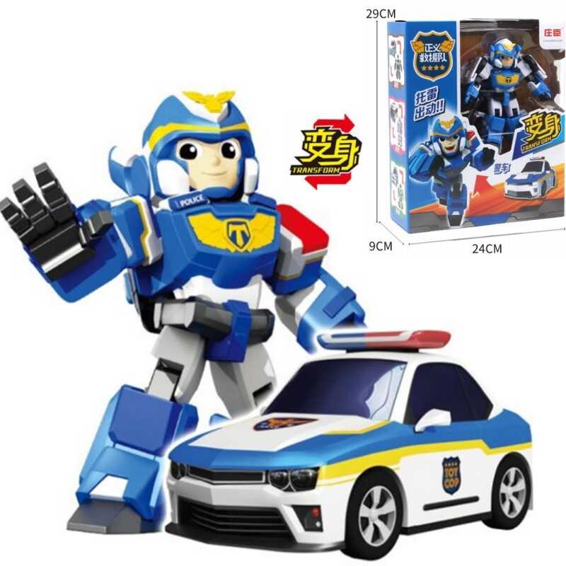 Transformation Auto Toy Cop Justice Rescue Team Car Transform Robot ...