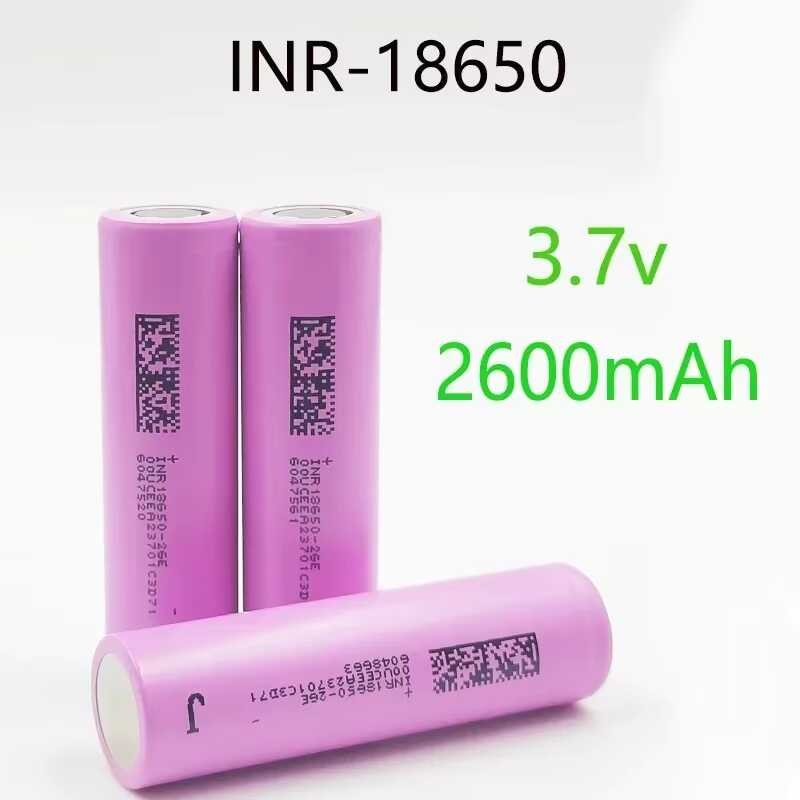 Ba 18650 4 PURFIELD Battery Inr18650-26E 2600Mah 3.7V Li-Ion High Current Rechargeable Power For ...