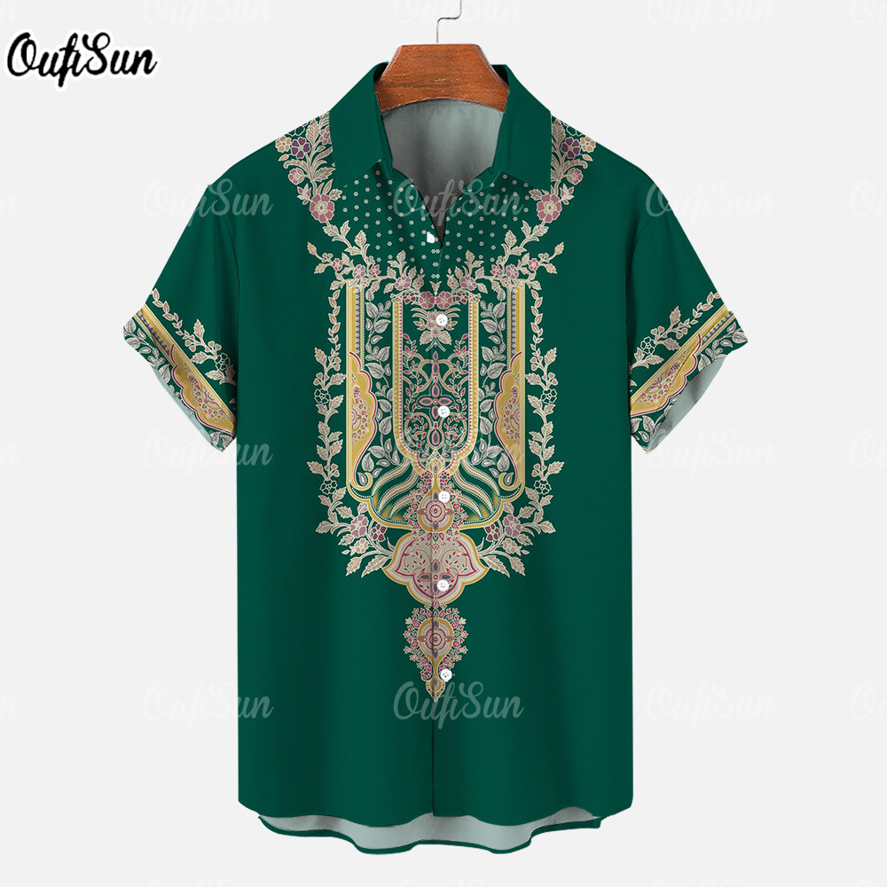 2025 New Modern Baron Style 3D Printed Lapel Short Sleeve Polo Shirt ...