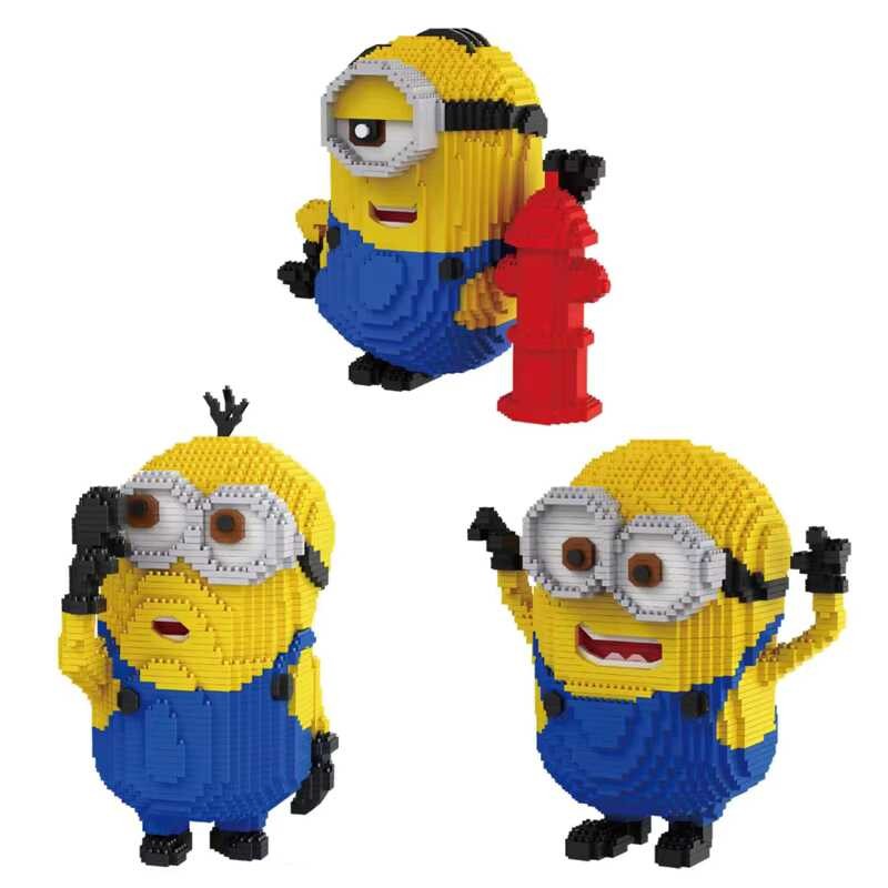 Minions Micro Building Blocks Stuart Kevin Bob 3D Puzzle Model Anime ...