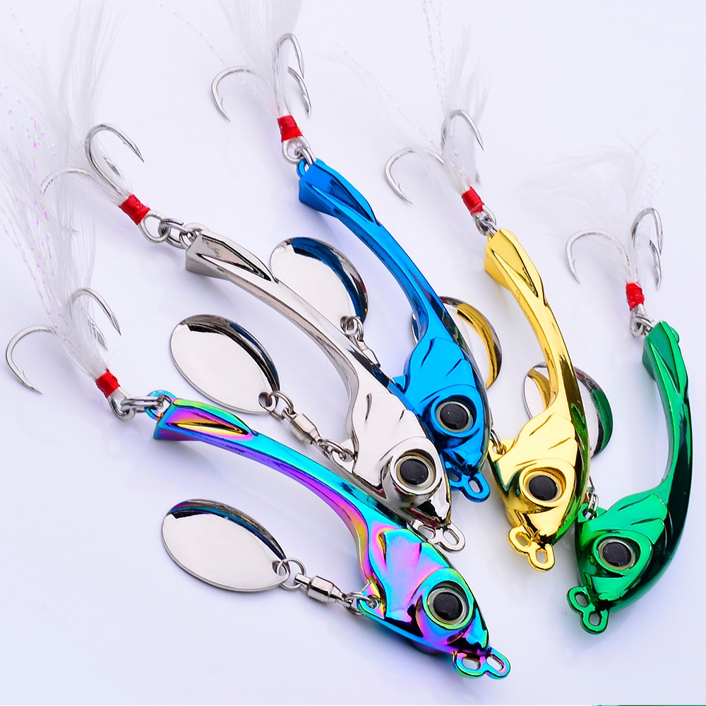 VIB Fishing Lure Luya Baits String Moon Spinner Long Throw Flutter ...